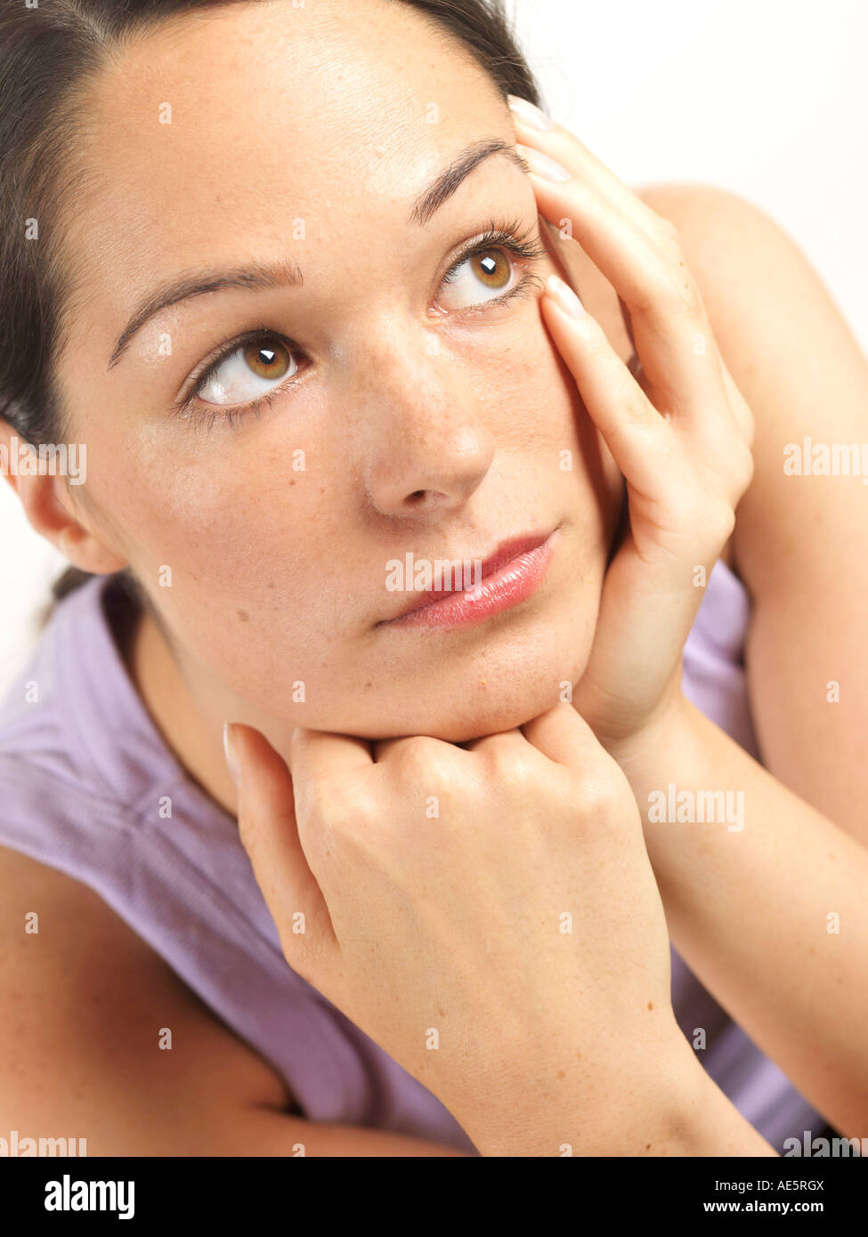 Bored Young Woman Model Released Stock Photo - Alamy
