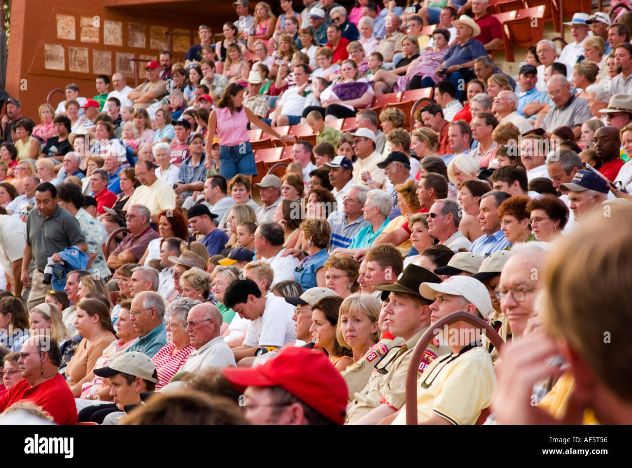 Crowd watching an outdoor show at Palo Duro Canyon State Park, Texas ...
