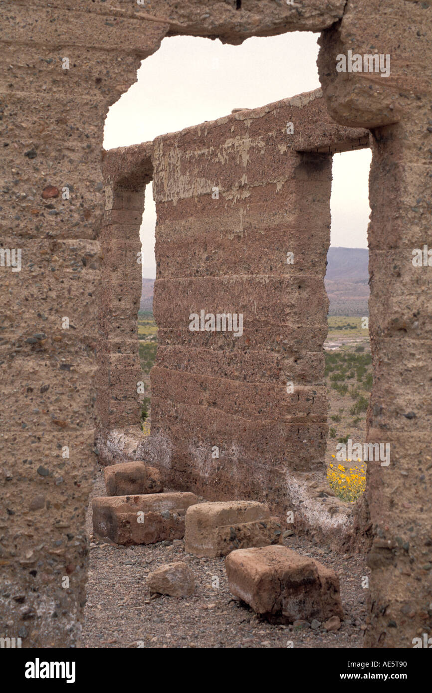 Historic ruins of old building at Ashford Mill Death Valley National ...