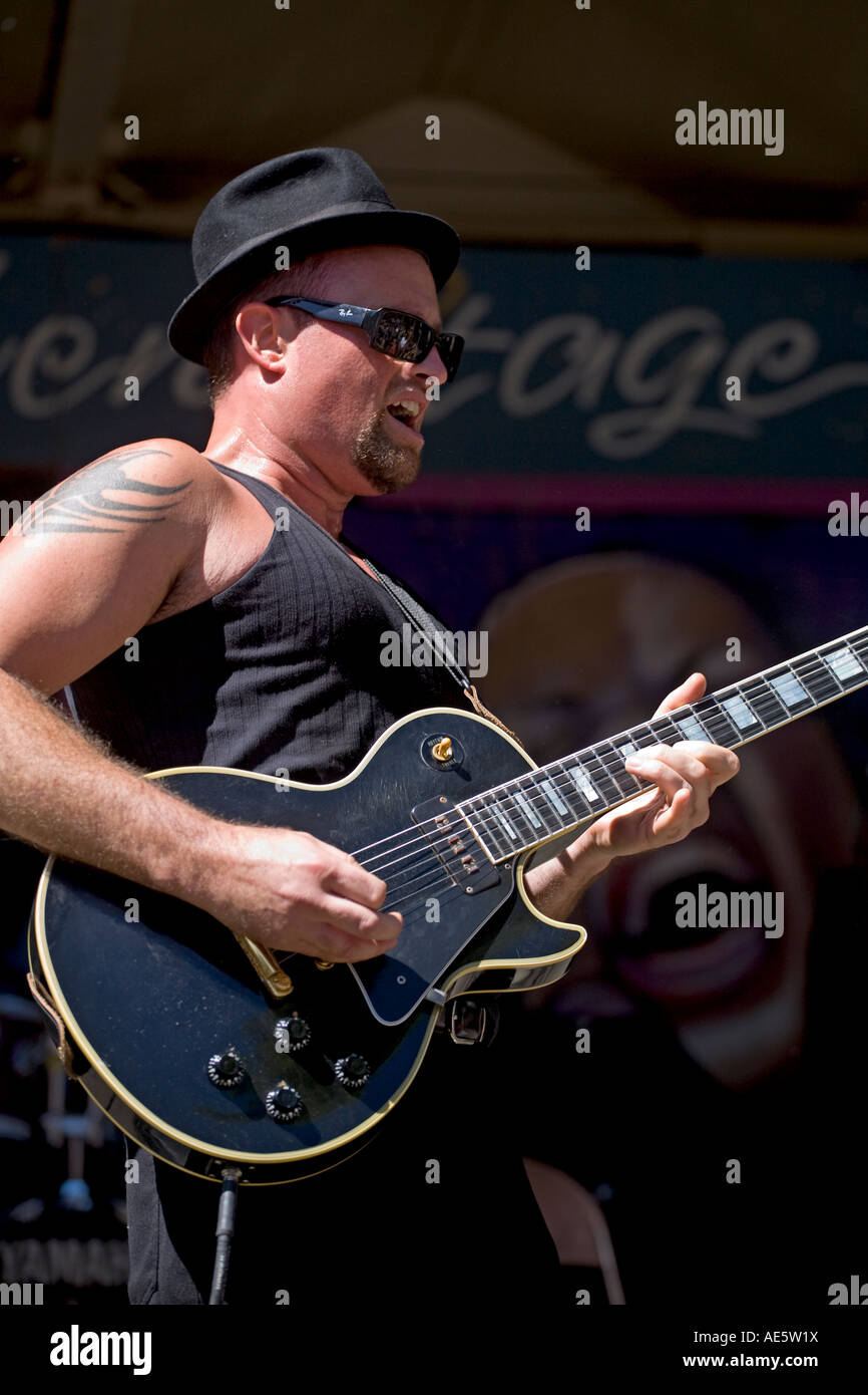 SHANE DWIGHT plays lead guitar and sings at the MONTEREY BAY BLUES ...