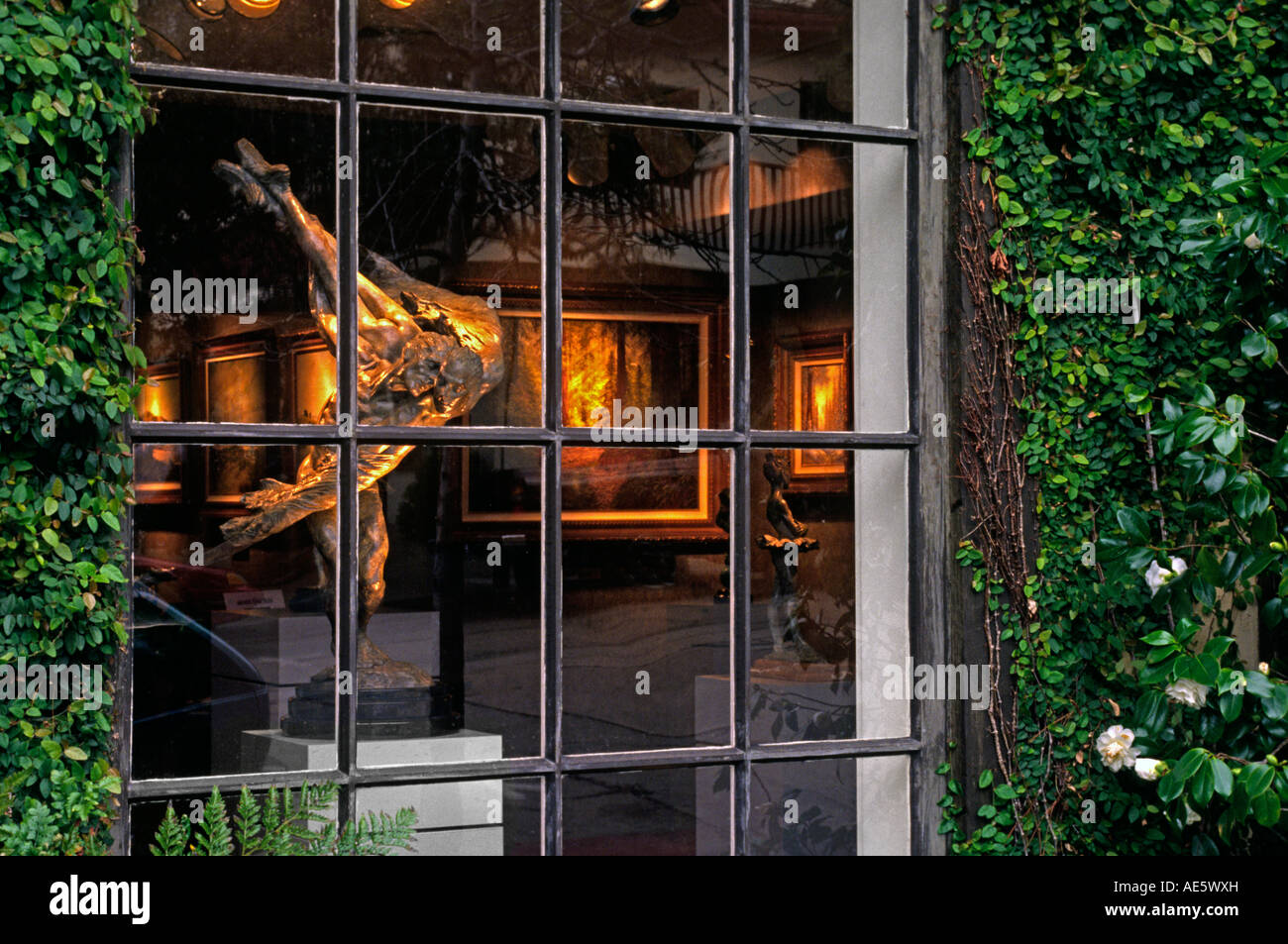 GALLERY WINDOW with sculpture on display CARMEL CALIFORNIA Stock Photo ...
