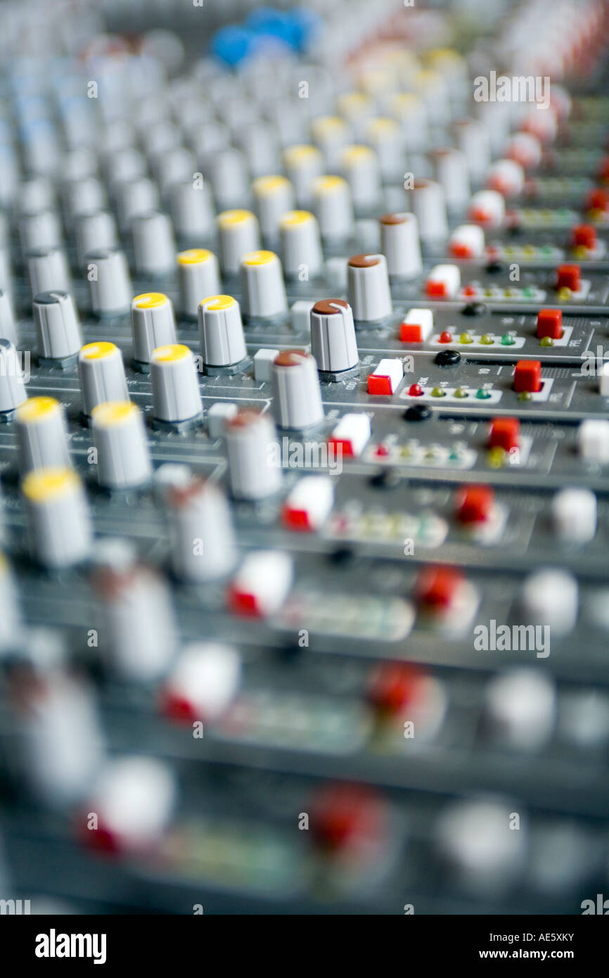 Volume and fade controls on a sound system Stock Photo - Alamy
