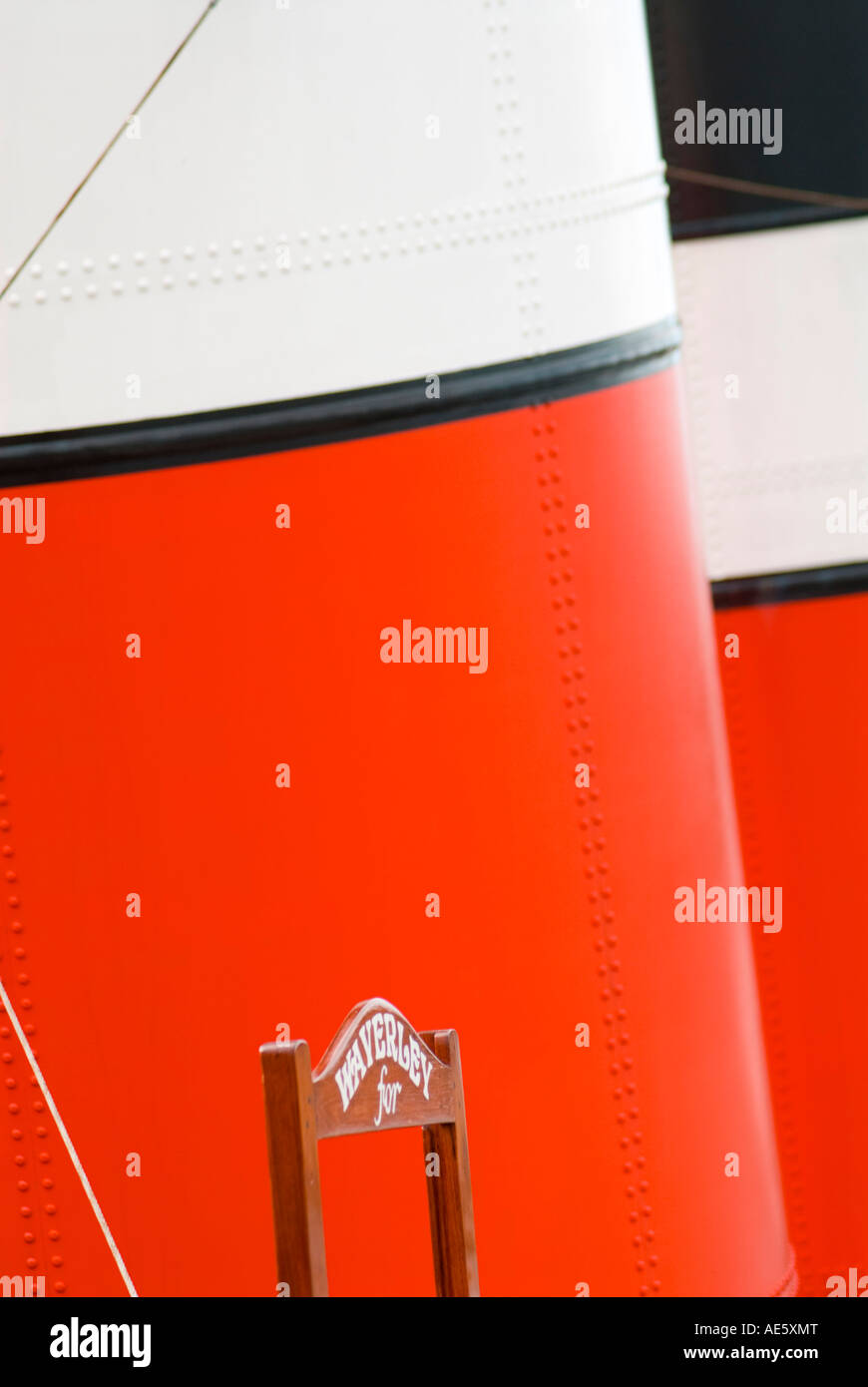 The twin funnels of the Paddle Steamer Waverley Stock Photo - Alamy