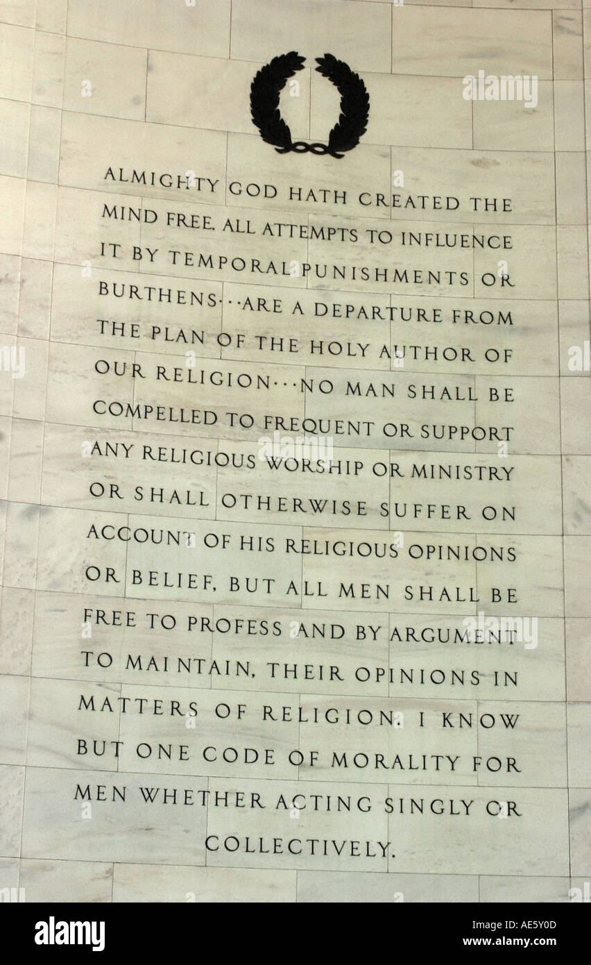 Virginia statute for religious freedom, hi-res stock photography and ...