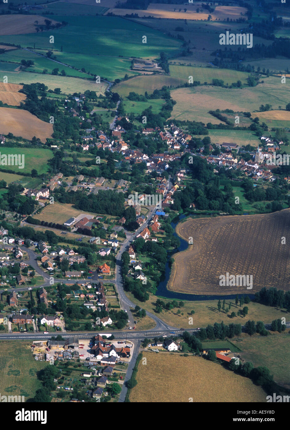 The Village of Nayland beside The River Stour on the Essex Suffolk ...