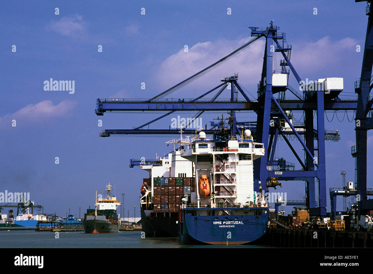 Largest container port in Britain Mouth of the River Orwell Suffolk ...