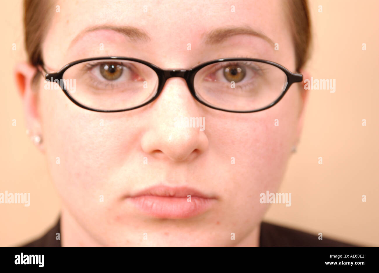 Beautiful Nerd girl with glasses Stock Photo - Alamy