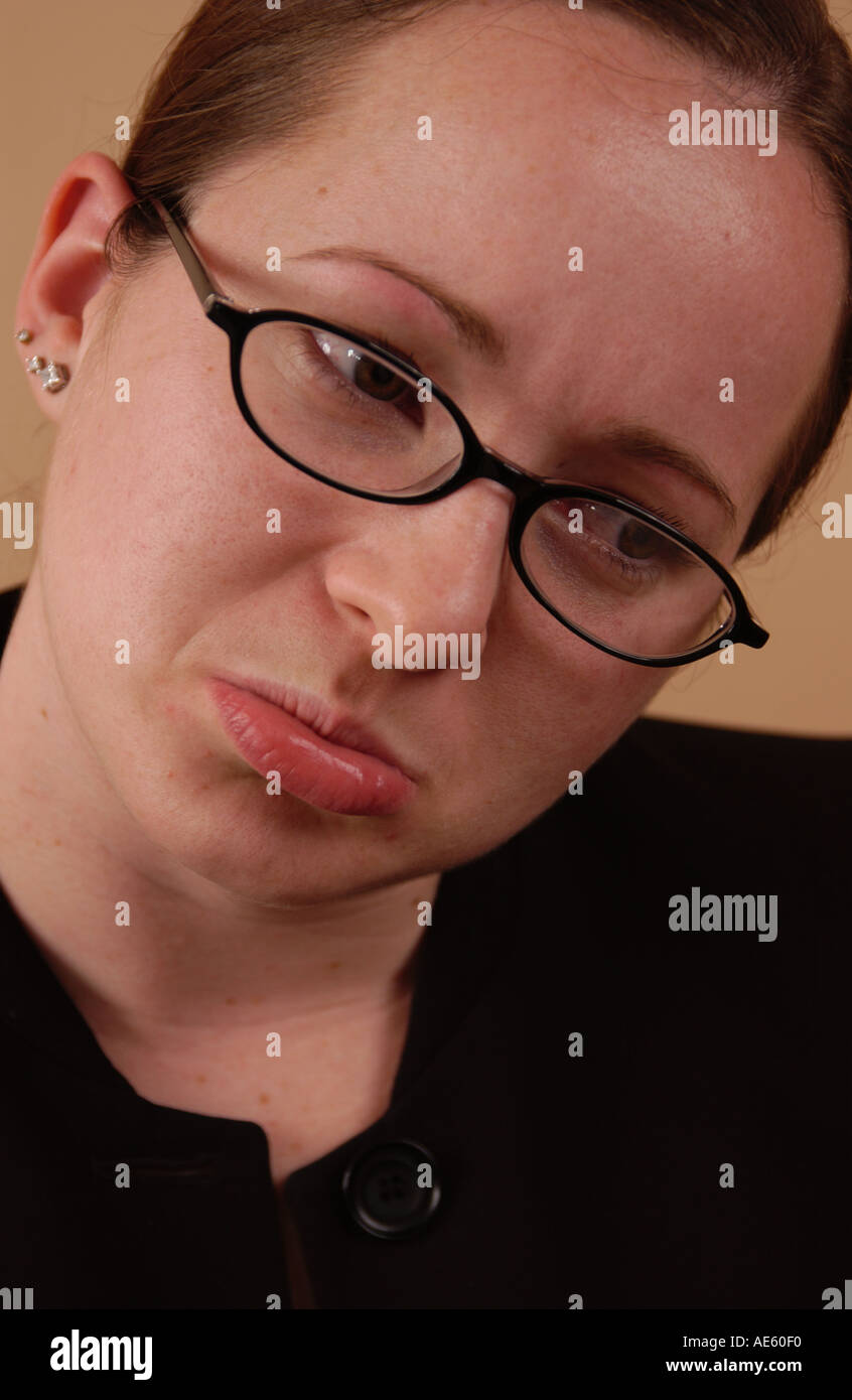 Beautiful Nerd girl with glasses Stock Photo - Alamy