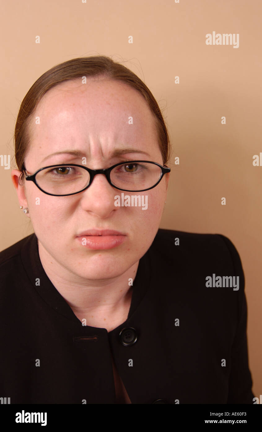 Beautiful Nerd girl with glasses Stock Photo - Alamy