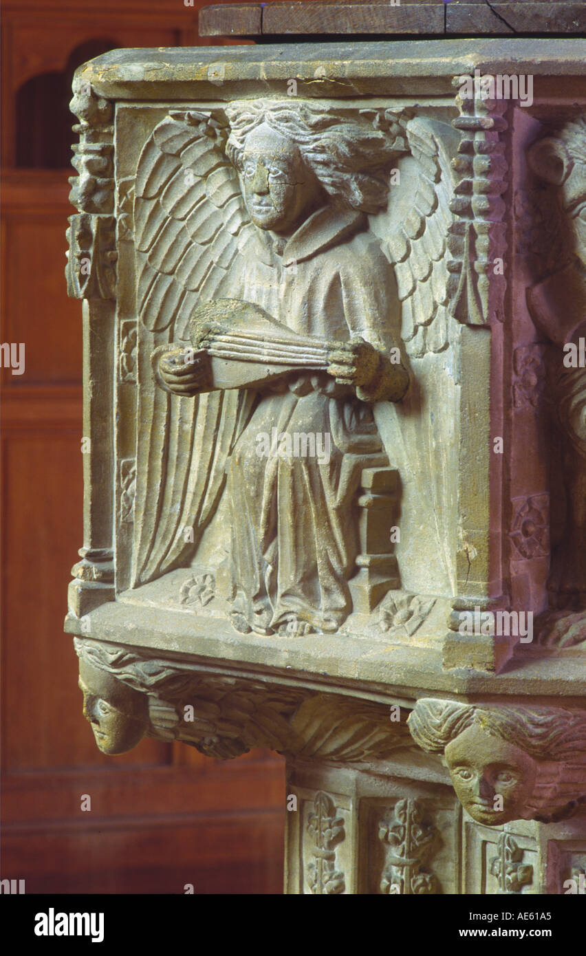 FONT DETAIL INSIDE OF SAINT MARYS CHURCH HAPPISBURGH NORFOLK EAST ...