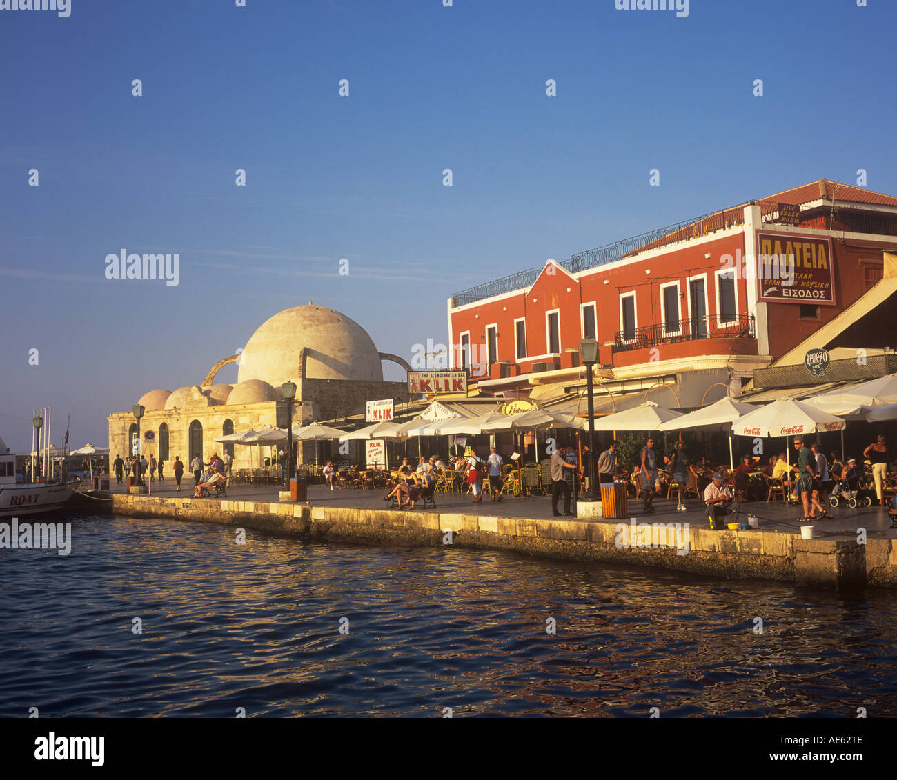 Mosque of the Janissaries Venetian Harbour Hania Crete Greece Stock ...