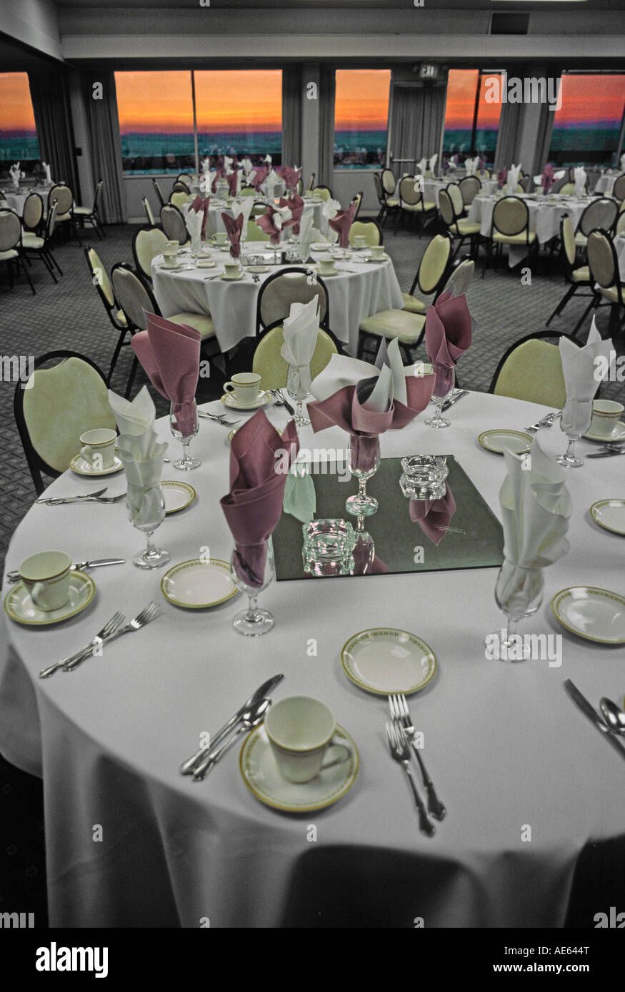 MONTEREY BEACH HOTEL BALLROOM set for conference dinner MONTEREY ...