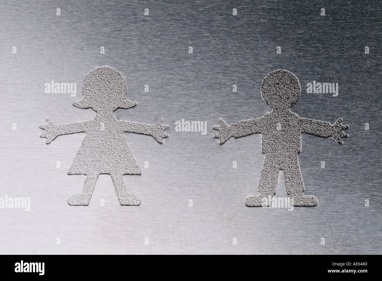Shapes pressed out of a thin sheet of aluminium Stock Photo - Alamy