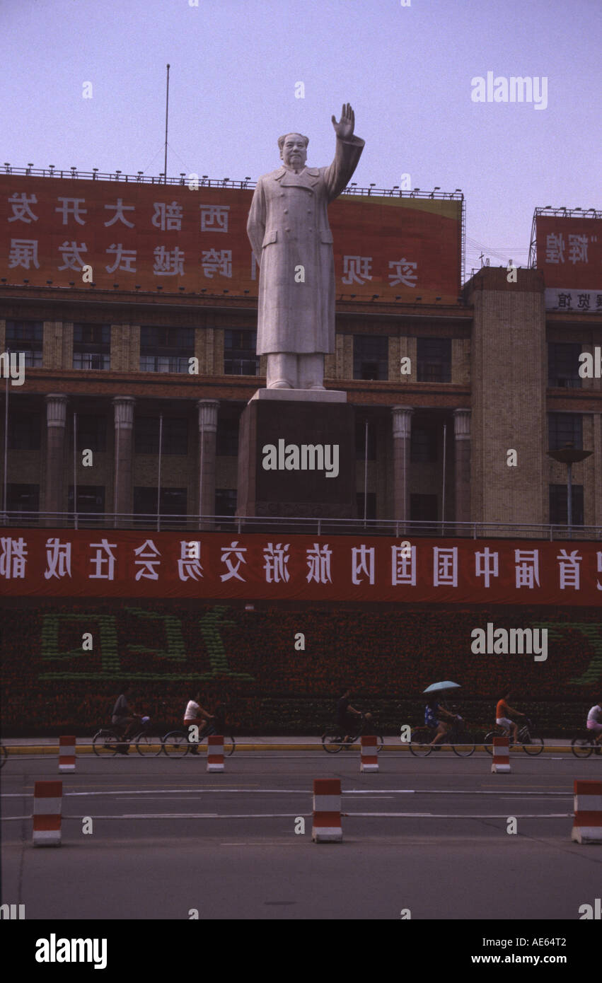 A statue of Mao Zedong, one of the largest in China stands erect in ...