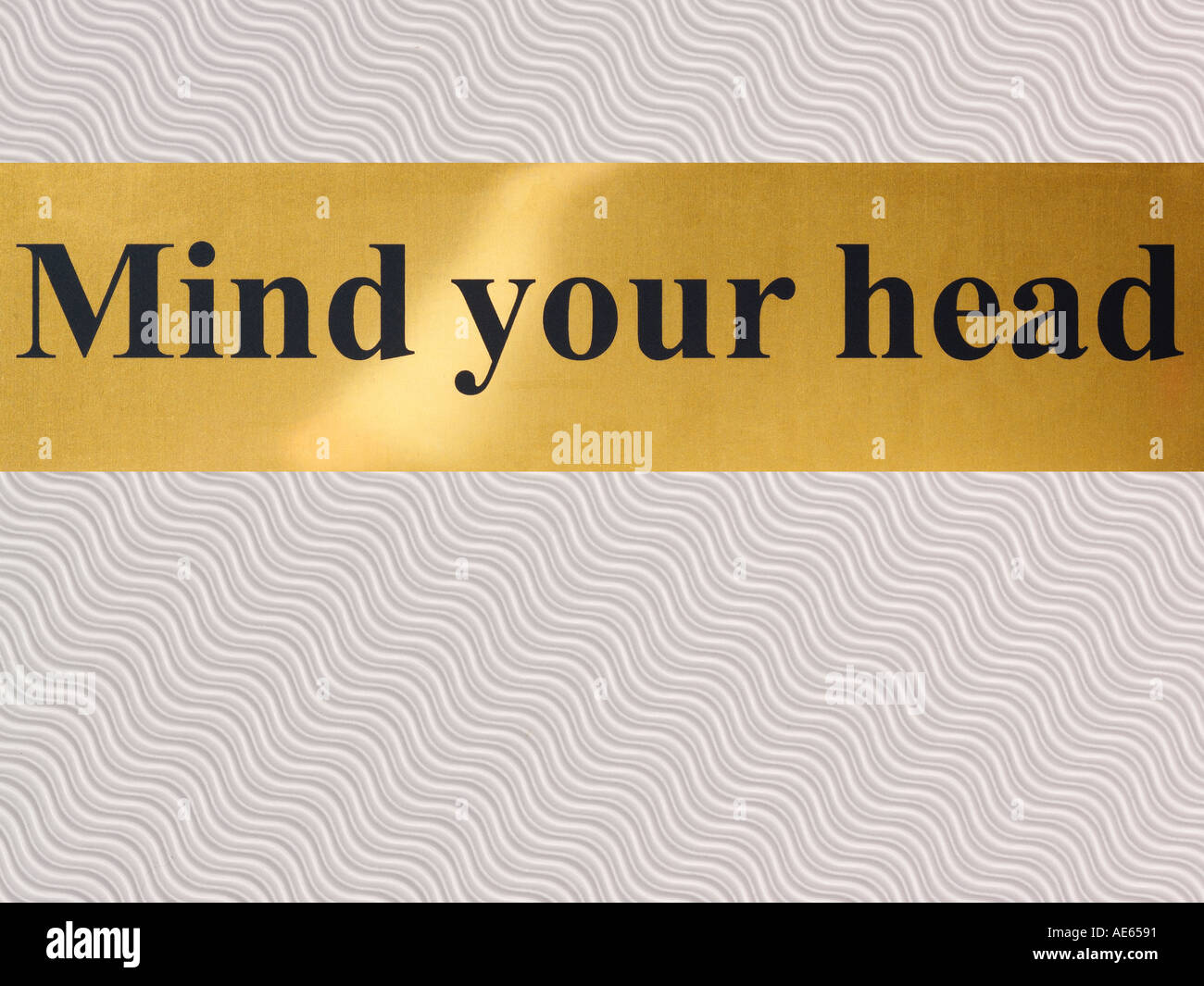 mind your head sign on wavy background Stock Photo - Alamy
