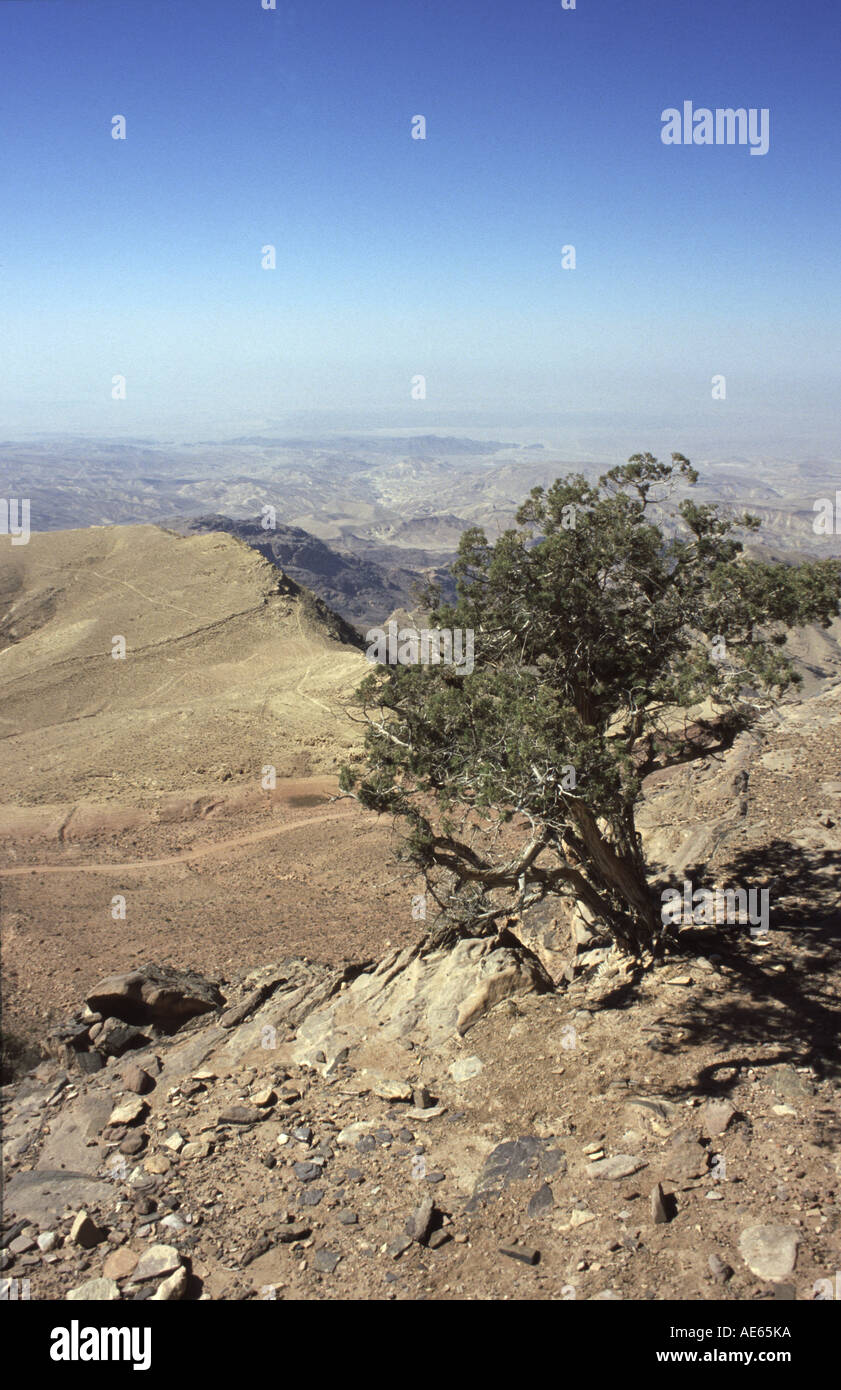 A view over Jordan and Israel from Mt Hor, near Petra, Jordan Stock ...