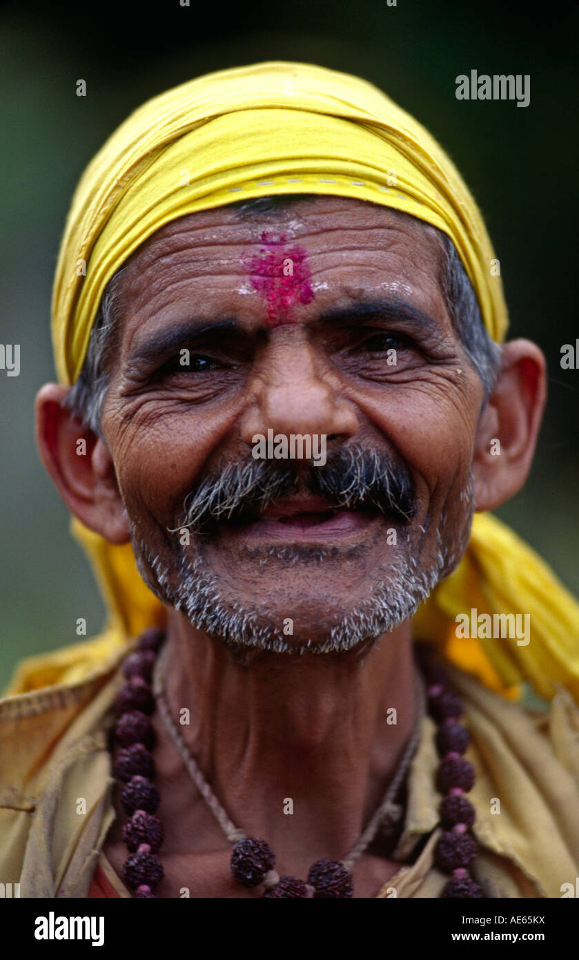 This ANCIENT HINDU man is a member of an Ashram at BOOMLINGTAR MAKALU ...