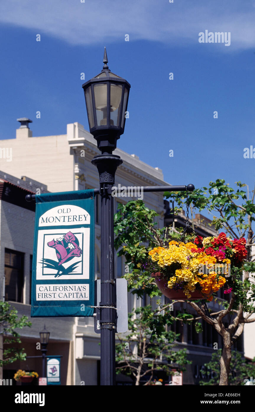 Flower Pot Old Monterey Banner grace a Lamppost on ALVARADO STREET ...