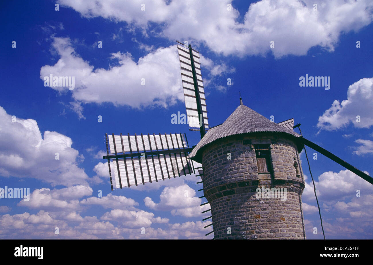 A typical traditional French windmill in Batz sur mer near Guerande ...