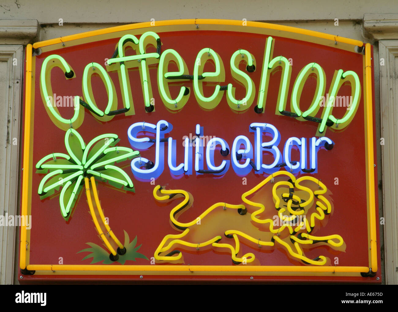 Amsterdam Holland Coffee shop sign Stock Photo - Alamy
