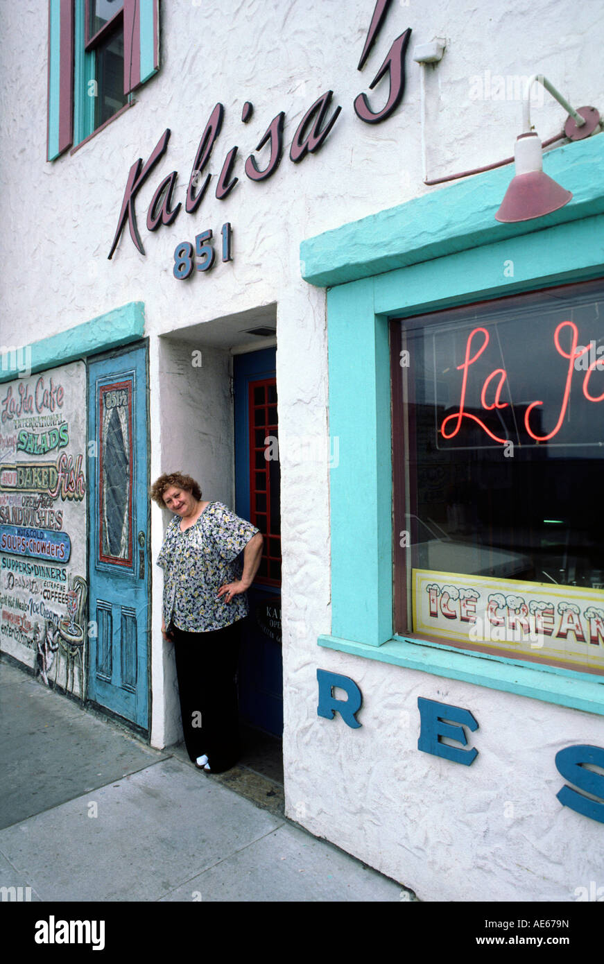 Kalisa standing in doorway of famous historic KALISA S restaurant ...