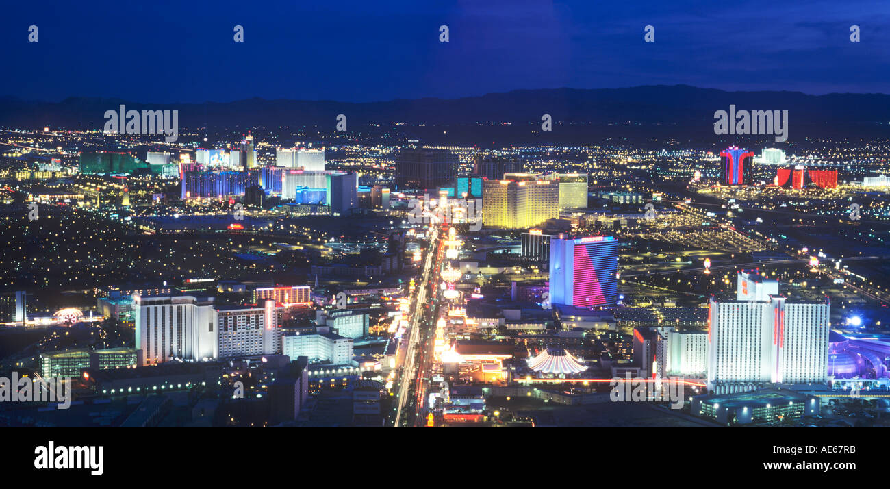 View of The Strip at night Las Vegas Nevada USA Stock Photo - Alamy