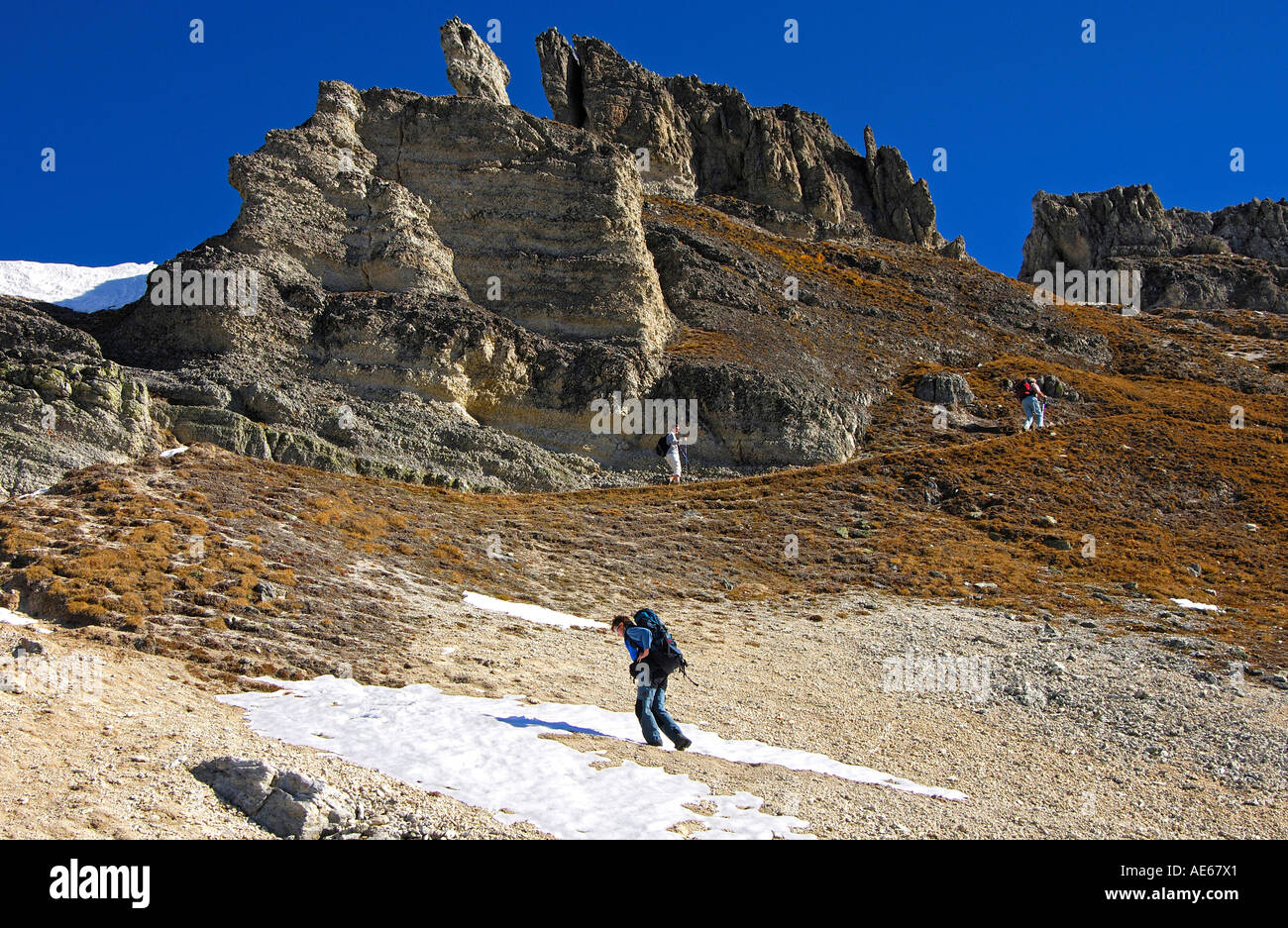 Ascend in a steep slope Valais Switzerland Stock Photo - Alamy