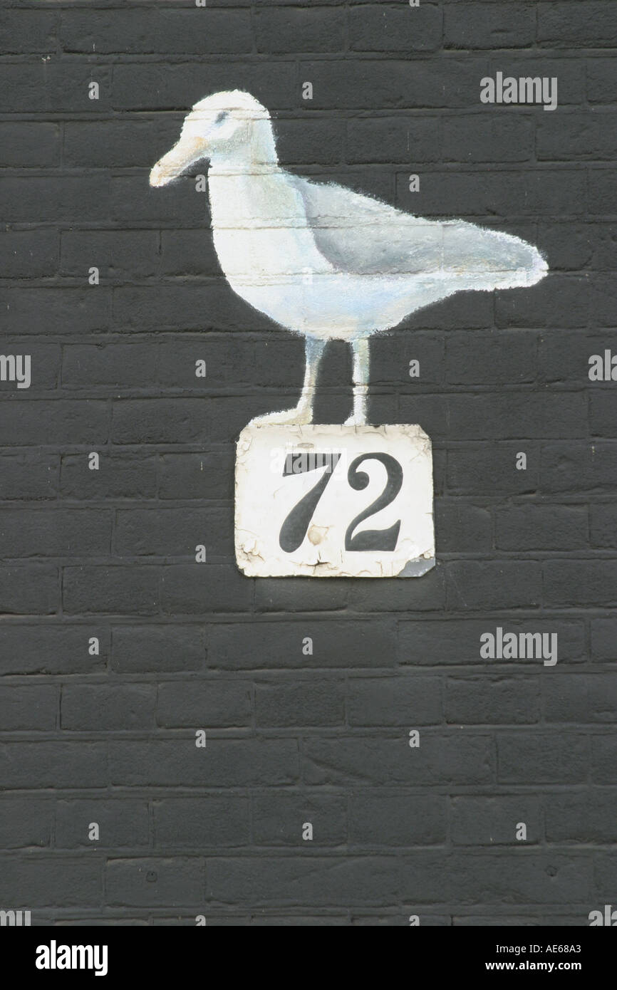 Amsterdam Holland Number on house Number 72 Seagull Bird Stock Photo ...