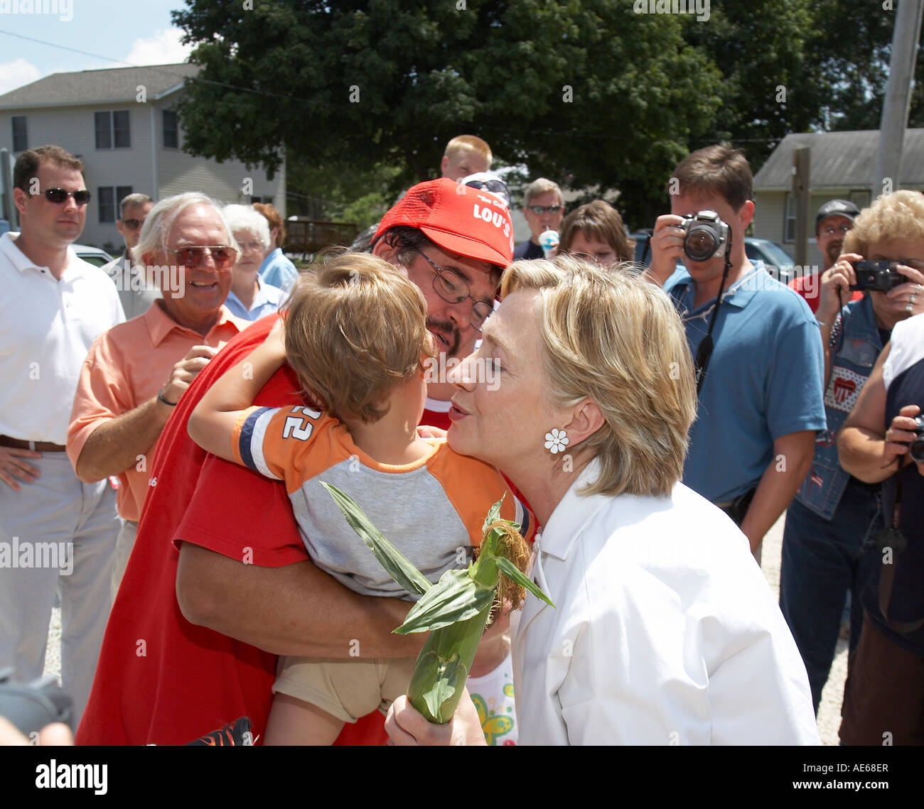 Hillary Clinton at a Campaign Stop in Nashua Iowa Stock Photo - Alamy