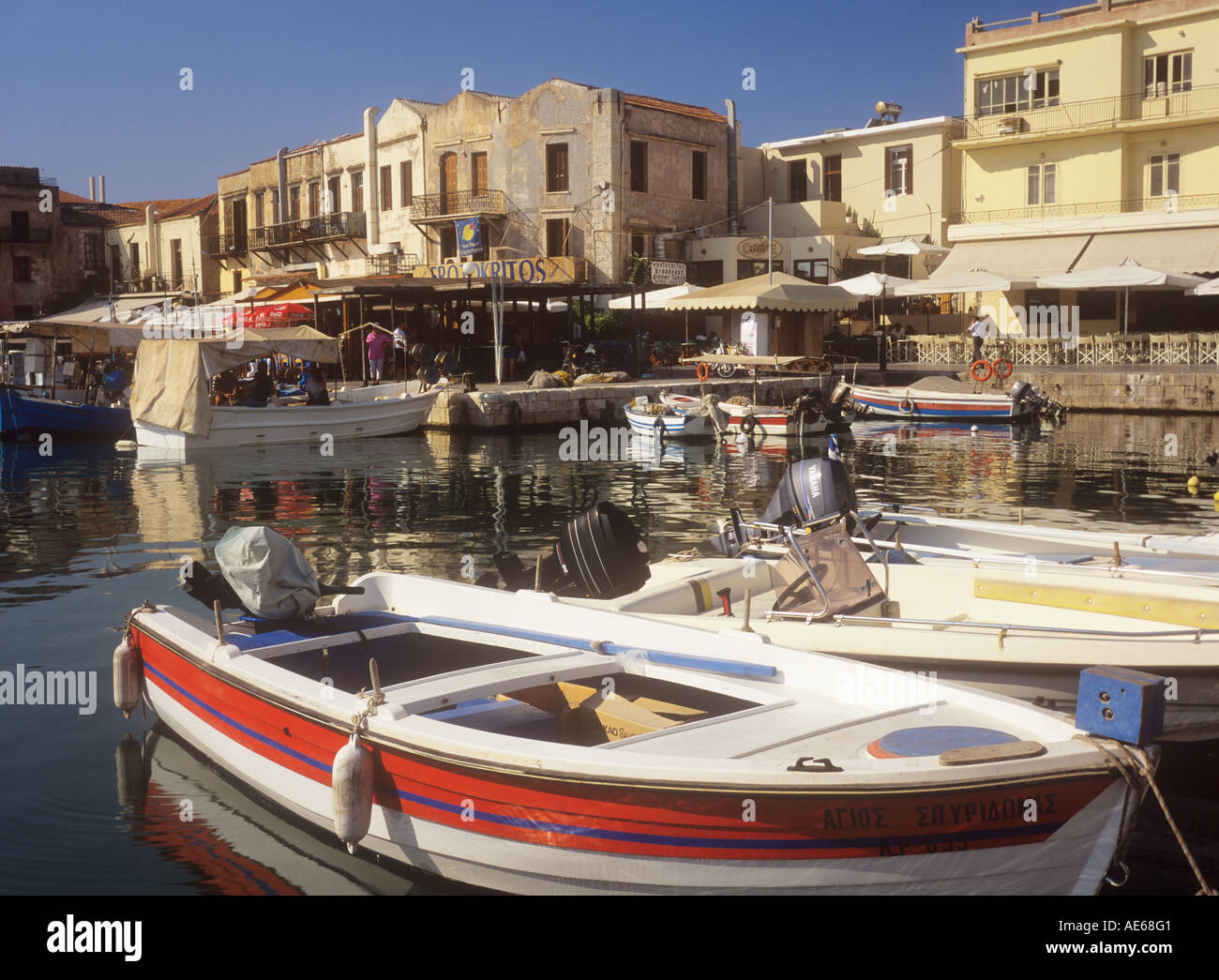 Venetian Harbour Rethymno Crete Greece Stock Photo - Alamy