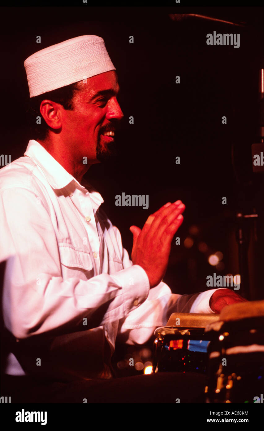 JOHN SANTOS plays the CONGAS with his band MACHETE at the MONTEREY JAZZ ...