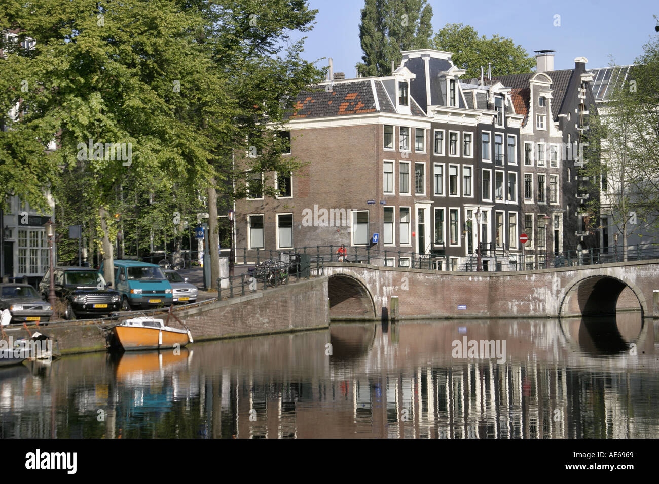 Amsterdam Holland Canal scene Stock Photo - Alamy