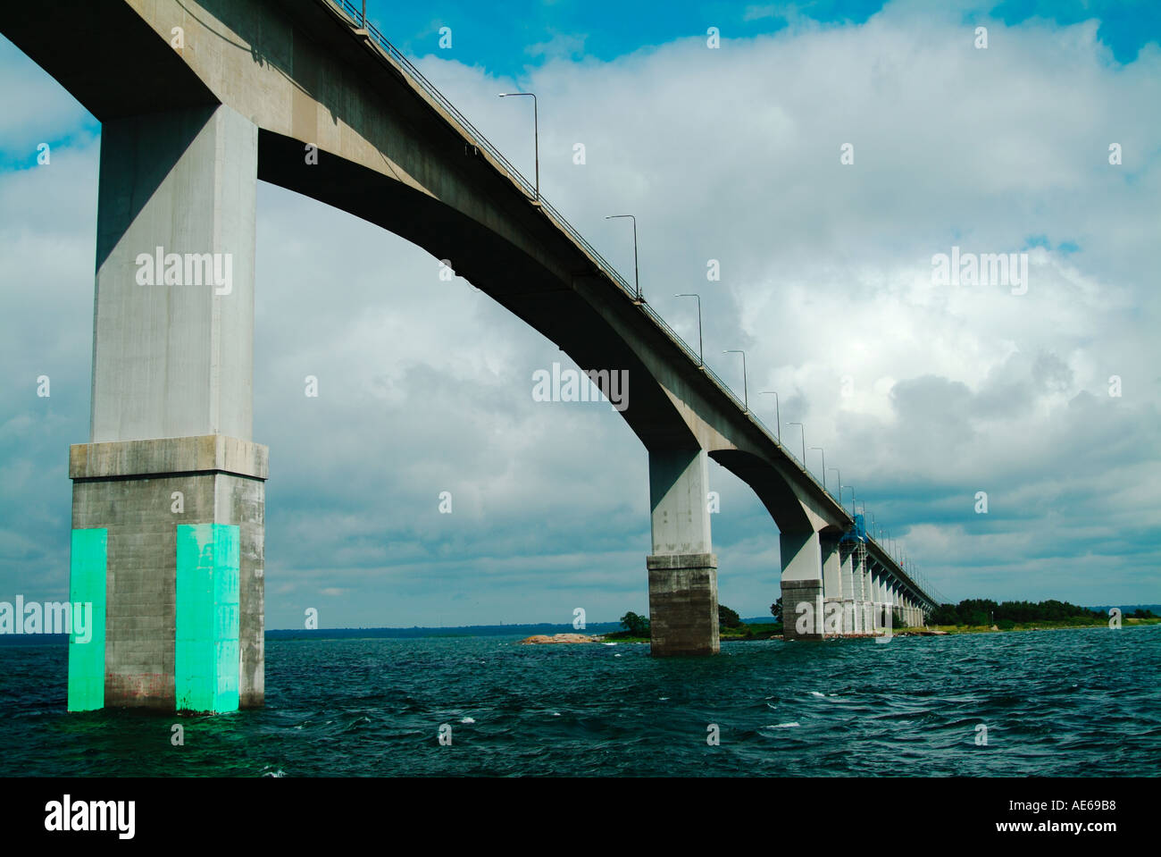 The Longest Bridge in Europe spanning the sea from Kalmar Mainland ...