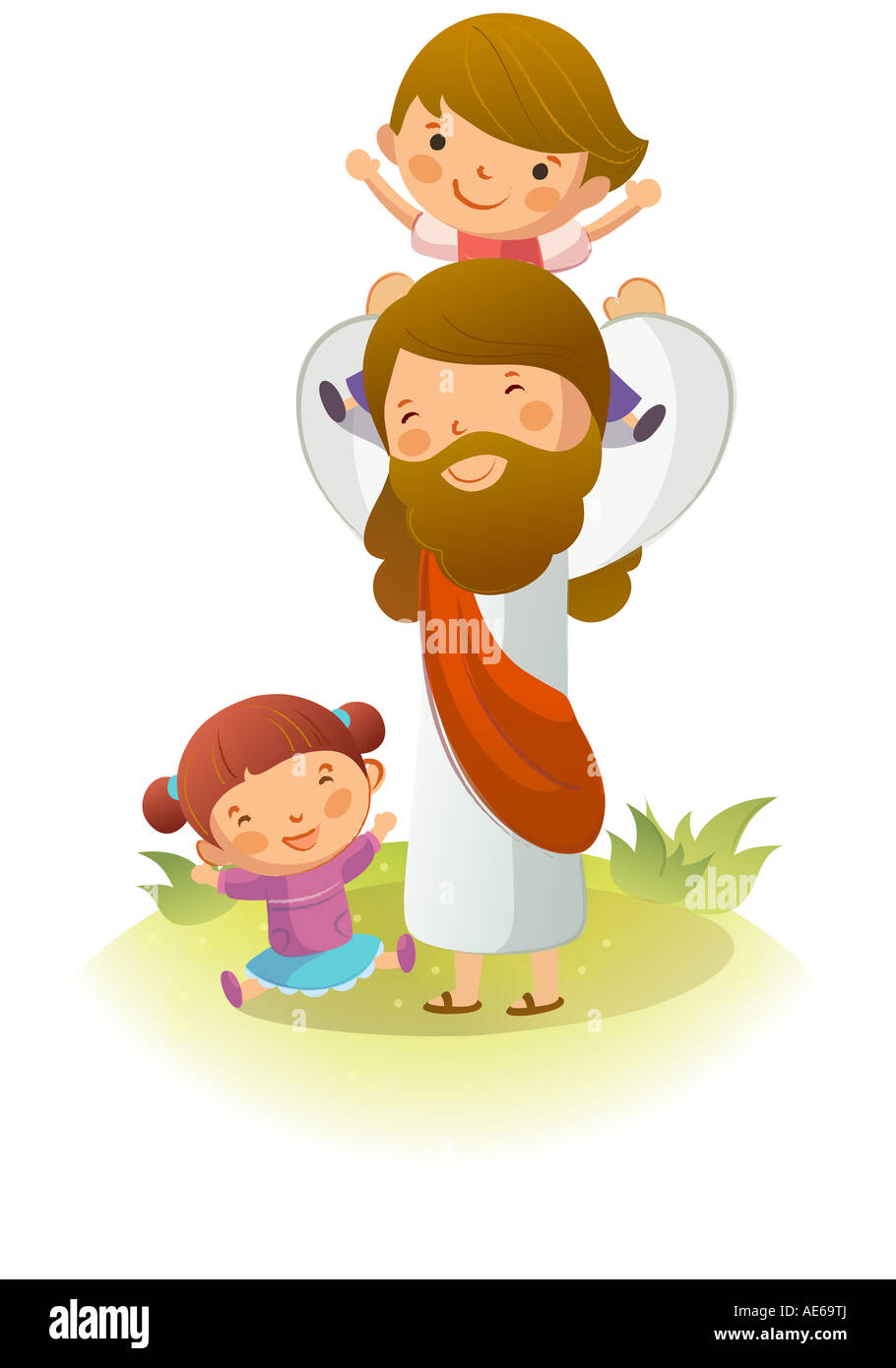 Illustration jesus christ sitting on hi-res stock photography and ...