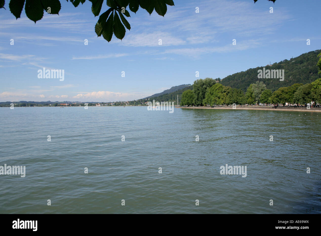 Sea promenade bank promenade in Bregenz in Lake of Constance Vorarlberg ...