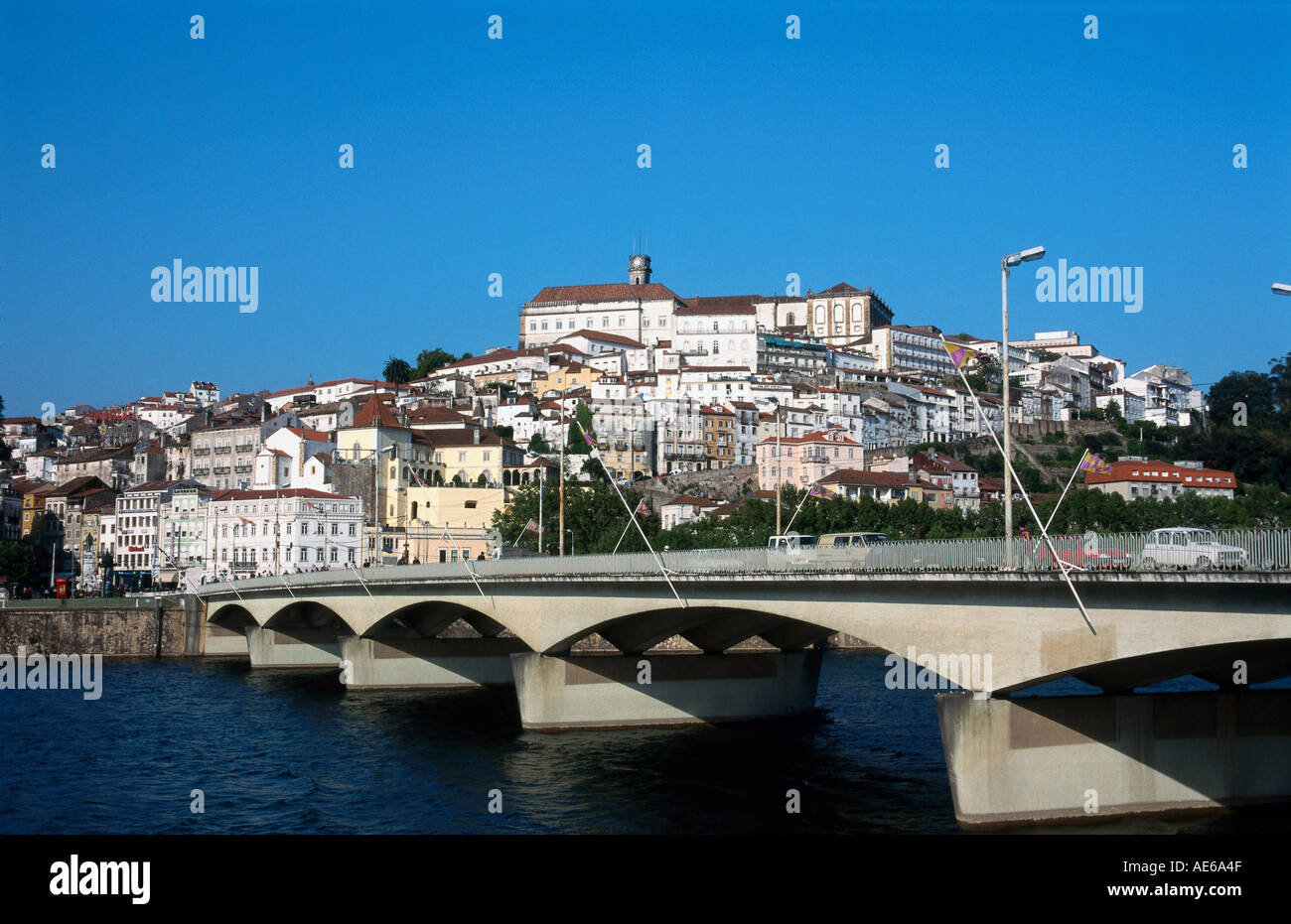 Bridge across river, Santa Clara Bridge, Mondego River, Coimbra, Lisbon ...