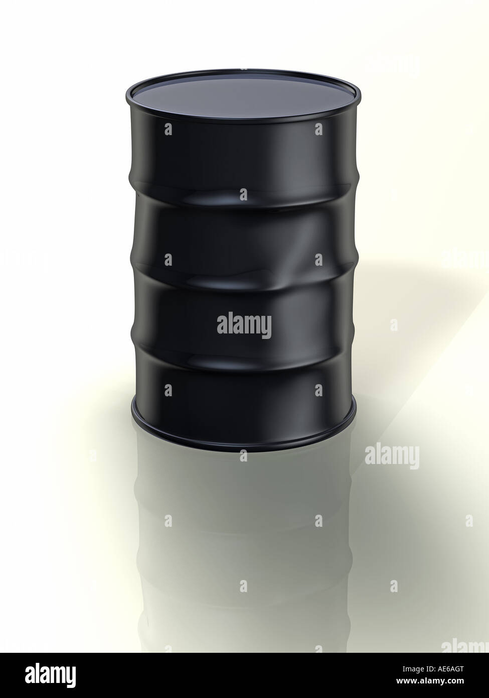 3d image of a metal barrel filled with crude oil Stock Photo - Alamy