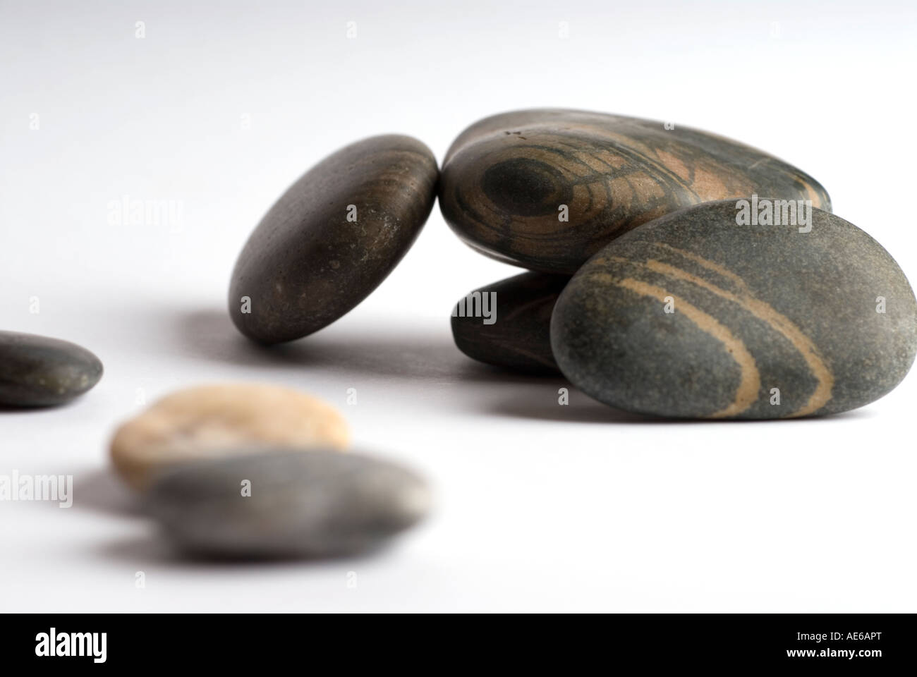 Image of Pebbles on a White Background Stock Photo - Alamy
