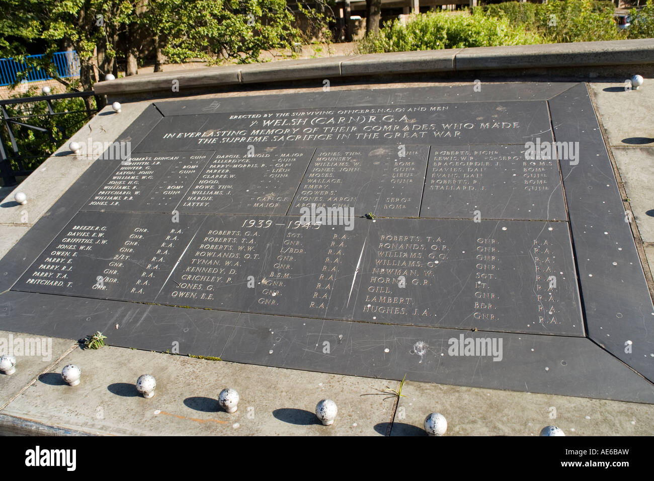 First World war memorial in Bangor, North Wales, United Kingdom Stock ...