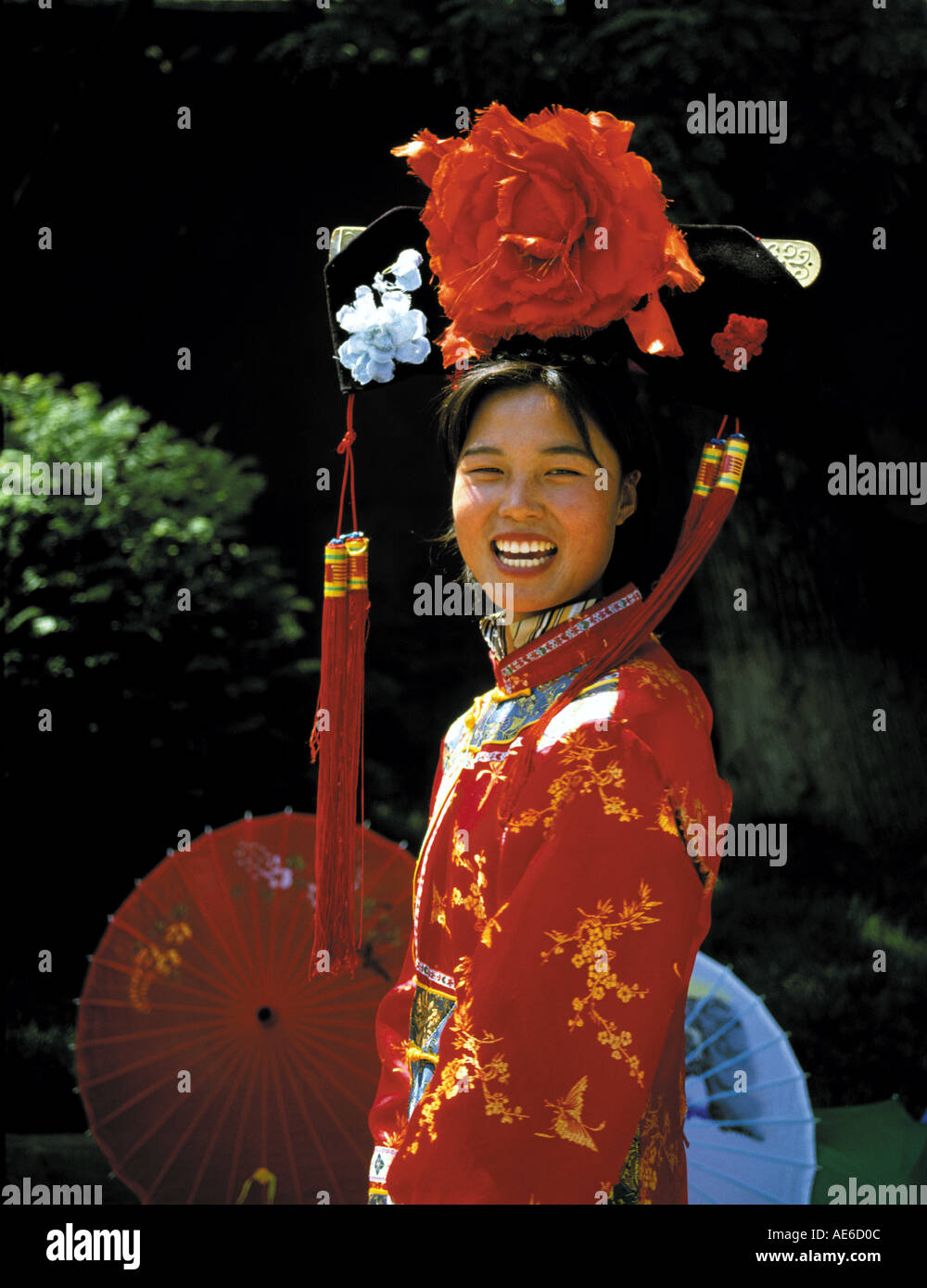 Woman in traditional costume Beihai Park Beijing China Stock Photo - Alamy
