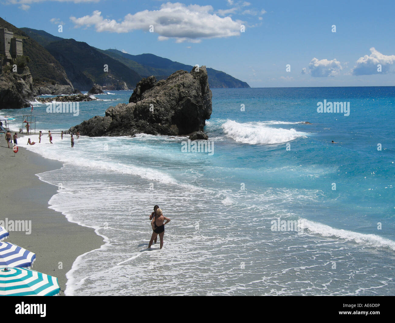 Beaches of Monterossa al Mare Cinque Terre Italy Stock Photo - Alamy
