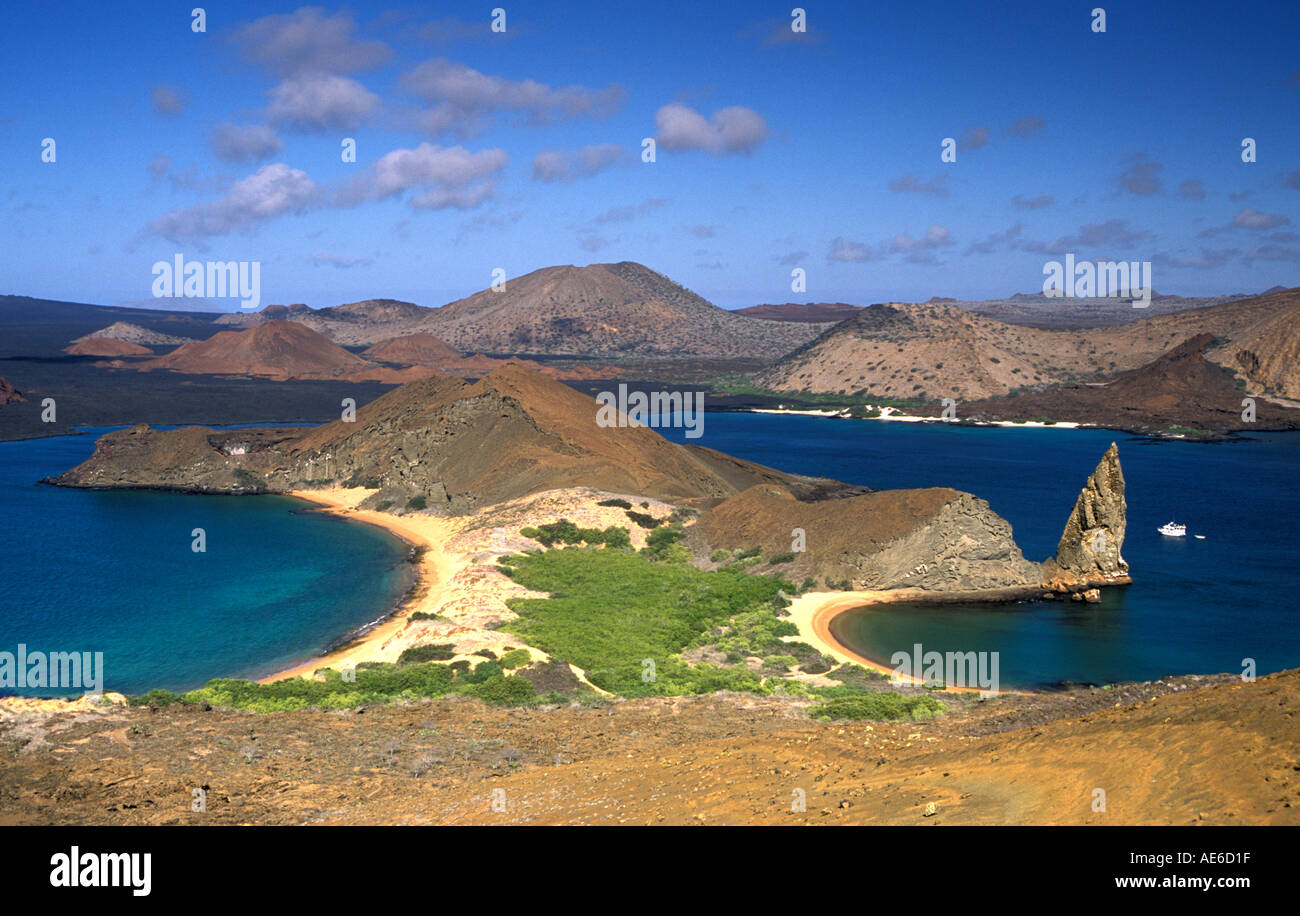 Ecuador Galapagos Bartolome Island next to the Island of Santia Stock ...