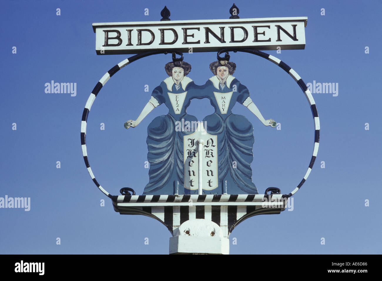 Village sign Biddenden Dole Kent The Chaulkhurst co joined twins known ...