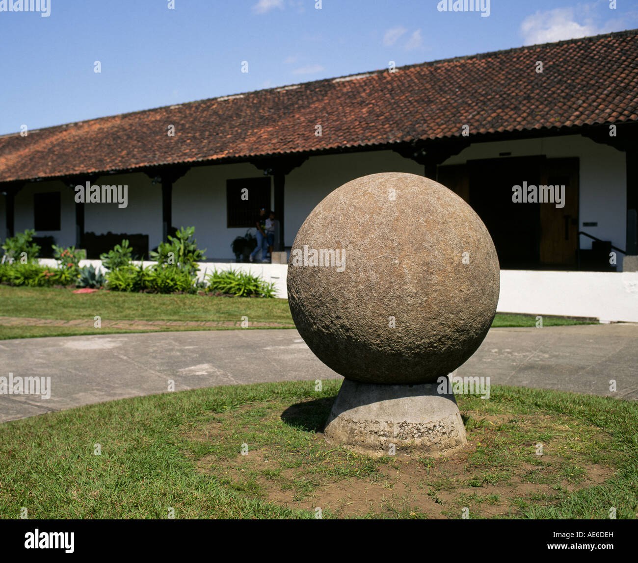 A huge stone ball made by prehistoric Costa Rican Indians hundreds of ...