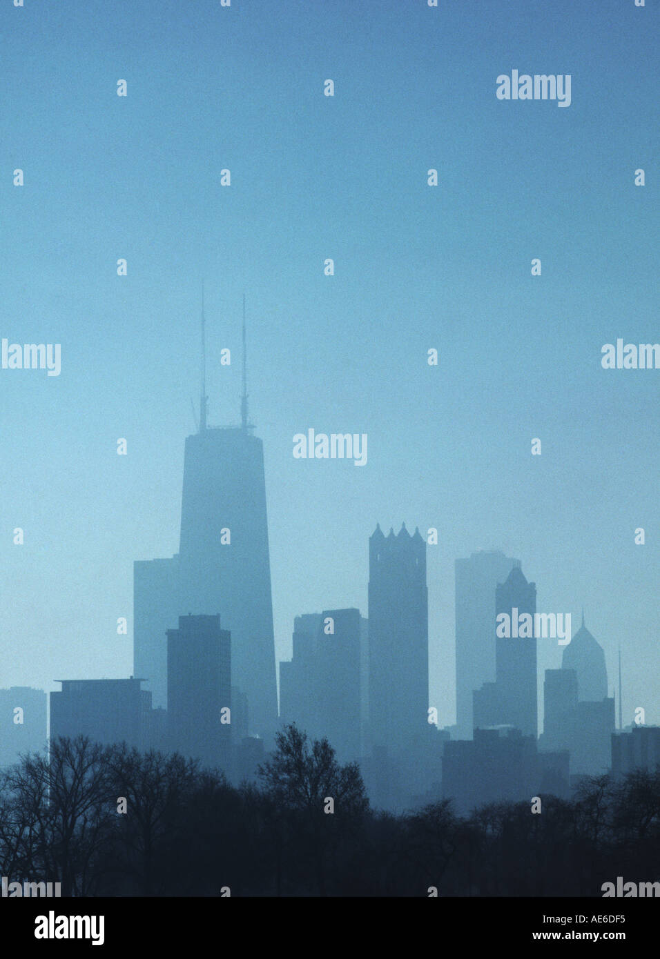 Abstract view of the chicago skyline with skyscrapers Stock Photo - Alamy