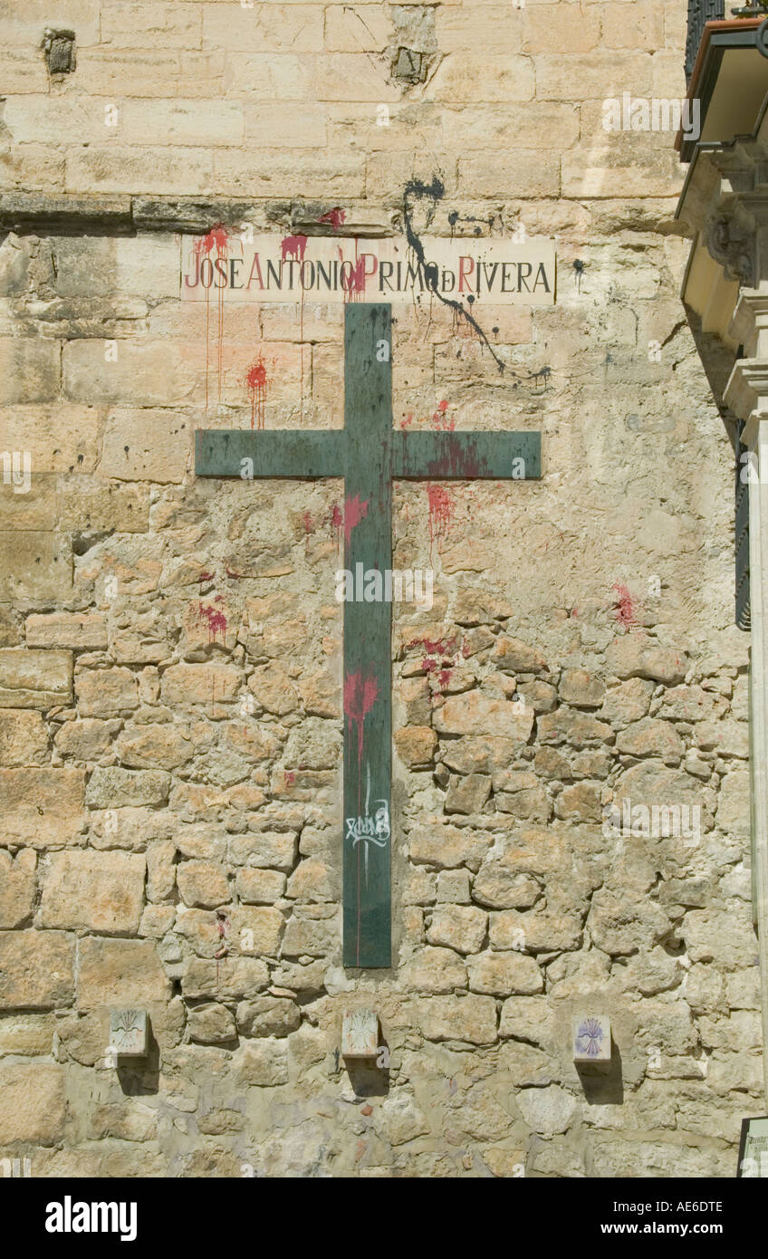 Detail of crucifix in Plaza Mayor, Cuenca, New Castile, Castilla-La ...