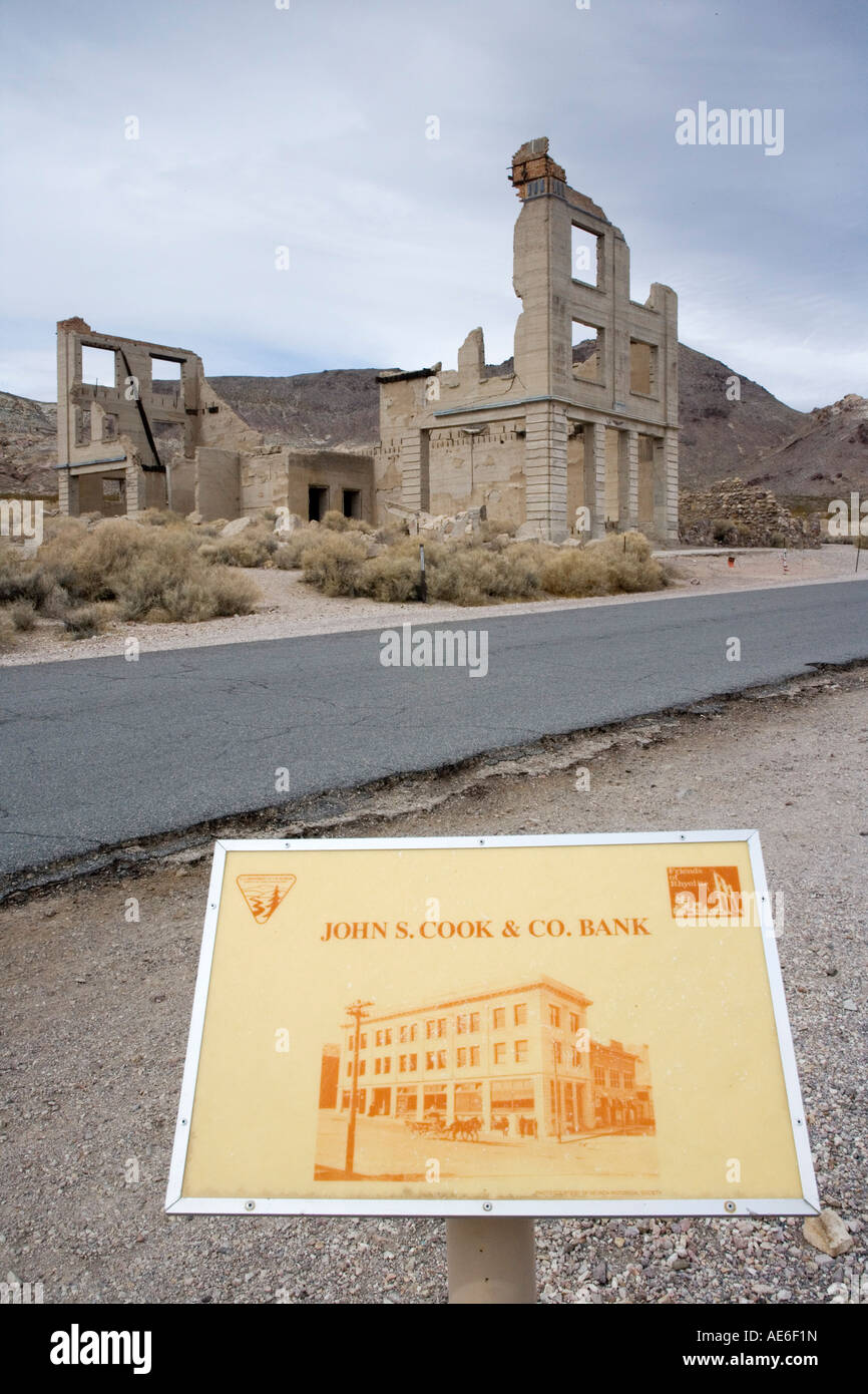 The Ruins of John S Cook Co Bank Rhyolite Nevada Stock Photo - Alamy