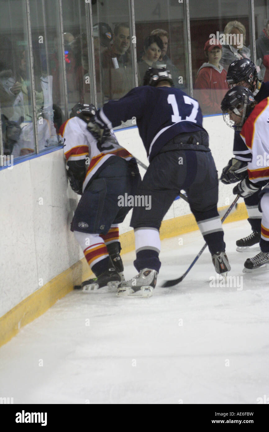 Battle for the puck Stock Photo - Alamy