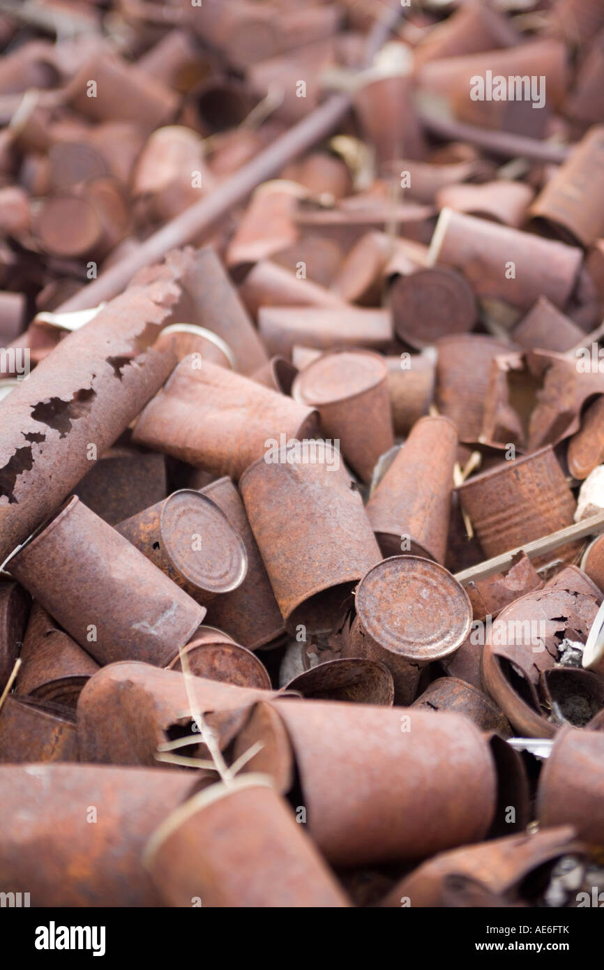 Rusting tin cans Stock Photo - Alamy