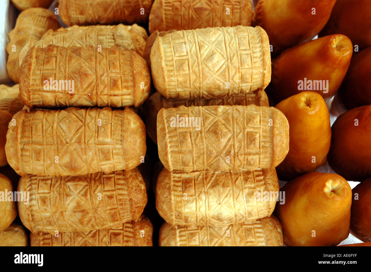 Polish cheese speciality called oscypek Stock Photo - Alamy